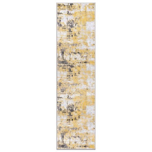 World Rug Gallery Modern Abstract Reflections Area Rug - Yellow 2'x7 ...