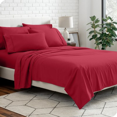 Red Cotton Flannel Full Sheet Set By Bare Home : Target