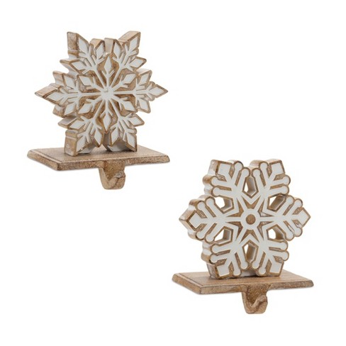 Melrose Washed Snowflake Stocking Holder (set Of 2) : Target