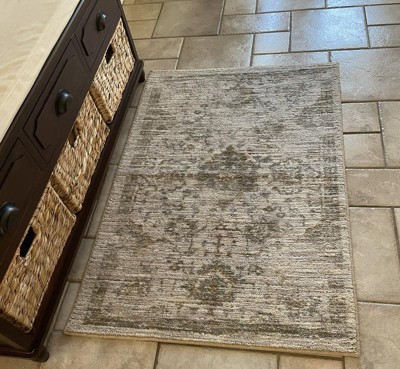 7'x10' Vintage Tufted Distressed Area Rug Tan - Threshold™ : Target