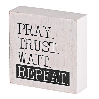 Dicksons Tplk33-239 Pray. Trust. Wait. Repeat. Whitewashed 3 X 3 Inch ...