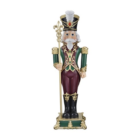 Haute Decor 35.4" Nutcracker With Fleur-de-lis Outdoor Decor : Target