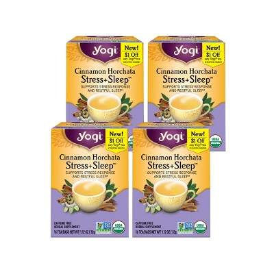 Yogi Tea - Cinnamon Horchata Stress + Sleep - 64 Ct, 4 Pack : Target