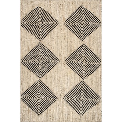 Arvin Olano X Rugsusa - Louie Diamond Checkerboard Jute Area Rug ...