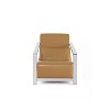 HomeStock 27 in. Gray Faux Leather Arm Chair (1-Piece) of with Metal ...
