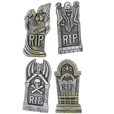 Morbid Boneyard Set Of 4 Decorative Tombstones : Target