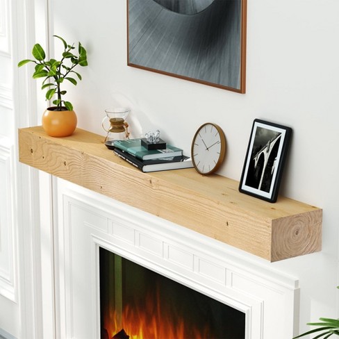 Lovmor Handcrafted Wood 72 In. Paint Solid Pine Wood Cap-shelf Mantel ...