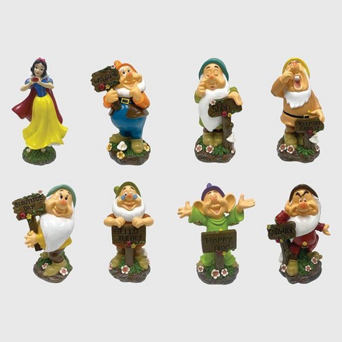 Disney 8pc Polyester Snow White And The Seven Dwarves Statue Set: Hand ...