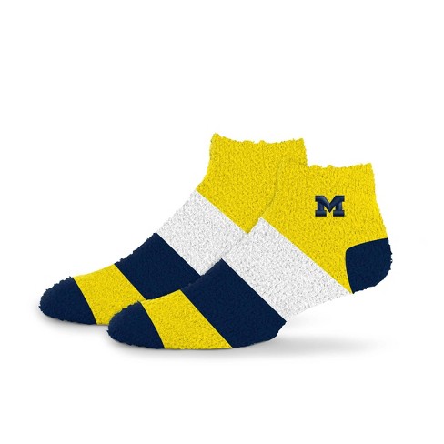Ncaa Michigan Wolverines Neapolitan Stripe Fuzzy Socks : Target
