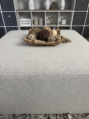 Boucle Upholstered Square Cocktail Ottoman - Oatmeal - Hearth & Hand ...