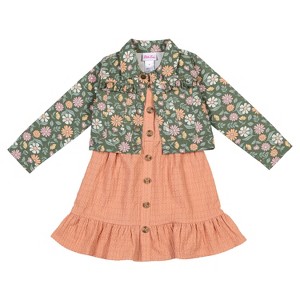 Little Lass Girls 2 Piece Dress & Jacket Set, Olive, Size 6x : Target