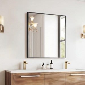 30x36 inch Black Rectangular Bathroom Vanity Mirror Wall-Mounted Mirror ...