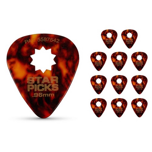 Everly Star Classic Tortoise Shell Guitar Picks .96 Mm 12 Pack : Target