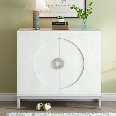 Lovmor Simple Storage Cabinet Accent Cabinet With Solid Wood Veneer And ...
