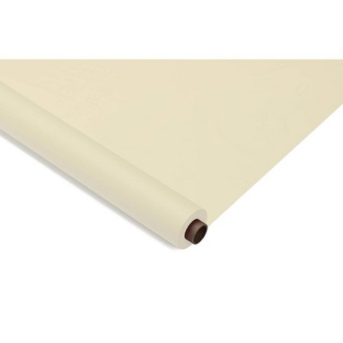 Crown 40 In. X 300 Ft. Plastic Disposable Tablecloth Roll - Ivory : Target