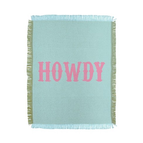 Socoart Howdy Blue Pink Woven Throw Blanket - Deny Designs : Target
