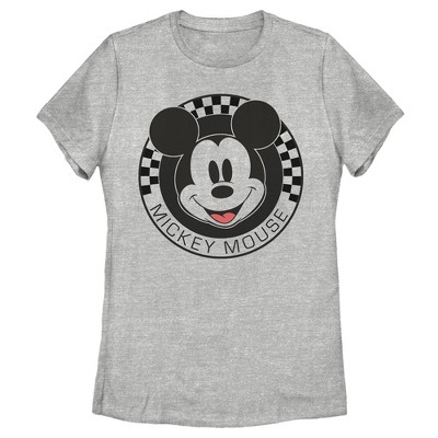 Women's Mickey & Friends Checkered Mickey Mouse Portrait T-shirt : Target