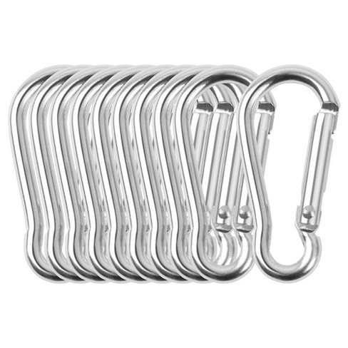 Unique Bargains Aluminum Hiking D-ring Keychain Carabiner Hook Silver ...