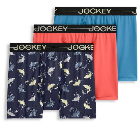 Jockey Boys' Microfiber Stretch Boxer Brief - 3 Pack XL Blue Chambray ...