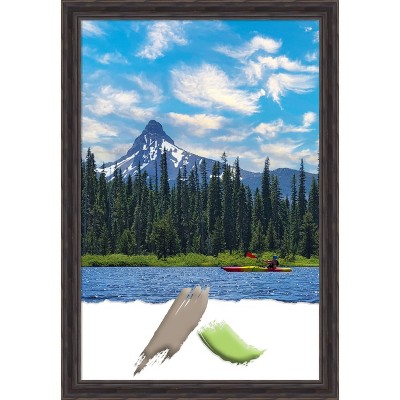 Amanti Art Rustic Pine Brown Narrow Wood Picture Frame Opening Size ...