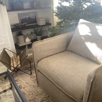 Berea Slouchy Lounge Chair With French Seams Linen - Threshold™ : Target