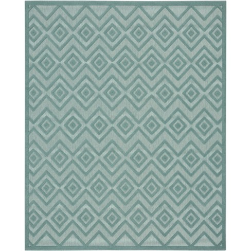 Nourison Versatile 9' X 12' Aqua/teal Modern Indoor/outdoor Rug : Target