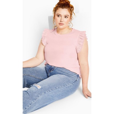 City Chic | Women's Plus Size Darcy Top - Blush - 12 Plus : Target