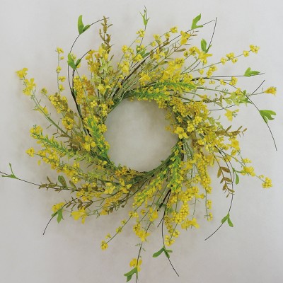 Sullivan's Christmas Yellow Wispy Accent Candle Ring, Yellow Faux ...