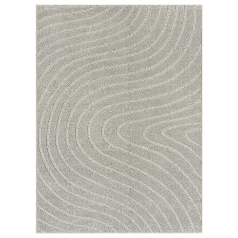 Luxe Weavers Modern Geometric Wave Gray 5x7 Area Rug : Target