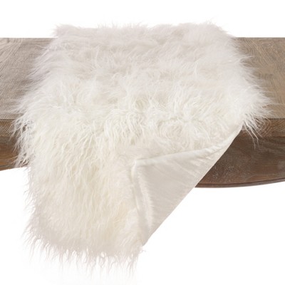Saro Lifestyle Faux Fur Mongolian Table Runner : Target
