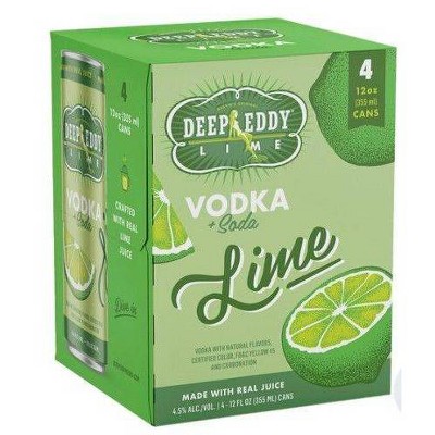 Deep Eddy Lime Vodka And Soda - 4pk/12 Fl Oz Cans : Target