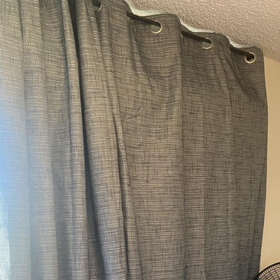 Kline Burlap Weave Thermal 100% Blackout Grommet Top Curtain Panel ...
