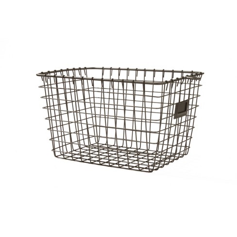 Spectrum Diversified Small Storage Basket Brown: Metal Utility Storage ...