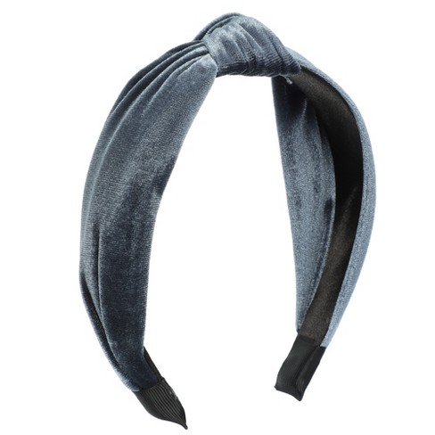 Unique Bargains Women's Velvet Knotted Headbands 1.2" Wide Gray : Target