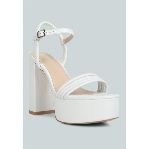 Cruella White Block Heel Platform Sandals : Target
