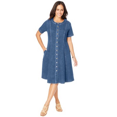 Jessica London Women's Plus Size Denim Maxi Dress - 20, Medium ...