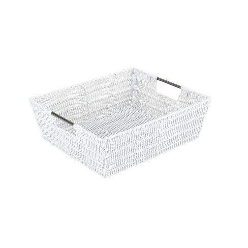 Simplify Rattan Tote With Sterling Silver Handles White : Target