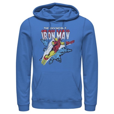Men's Marvel The Invincible Iron Man Retro Comic Pull Over Hoodie ...