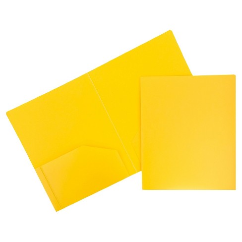 Jam 6pk 2 Pocket Heavy Duty Plastic Folders - Yellow : Target