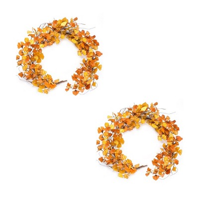 Northlight 5' X 6" Fall Harvest Berries And Leaves Twig Artificial ...
