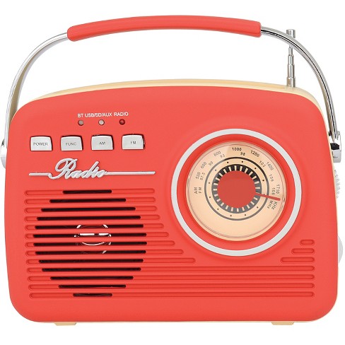 Supersonic® Retro Portable Am/fm Radio With Bluetooth®, Sc-1201 (red ...