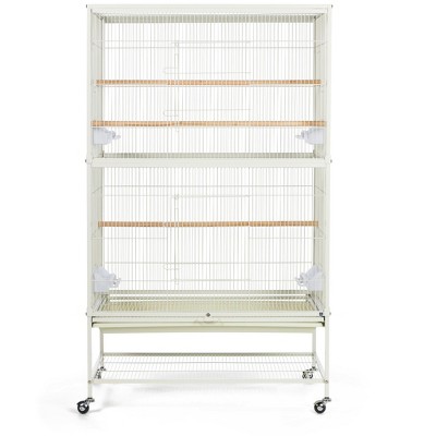 Yaheetech Open Top Metal Bird Cage Large Rolling Parrot Cage With Stand ...
