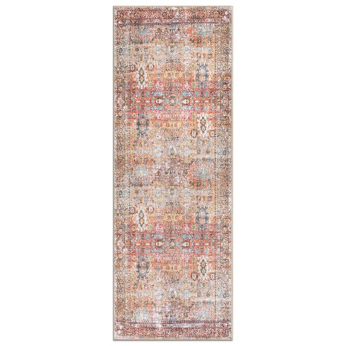 World Rug Gallery Transitional Distressed Machine Washable Non Slip ...