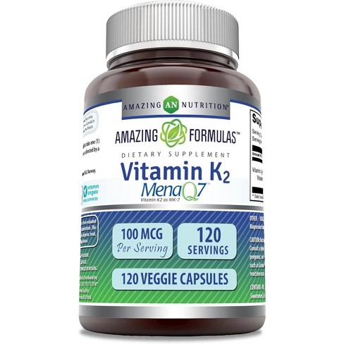 Amazing Formulas Vitamin K2 Menaq7 100 Mg 120 Capsules : Target