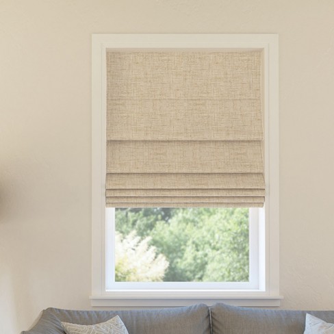 33"x64" Sun Zero 100% Blackout Somerton Textured Cordless Roman Window ...