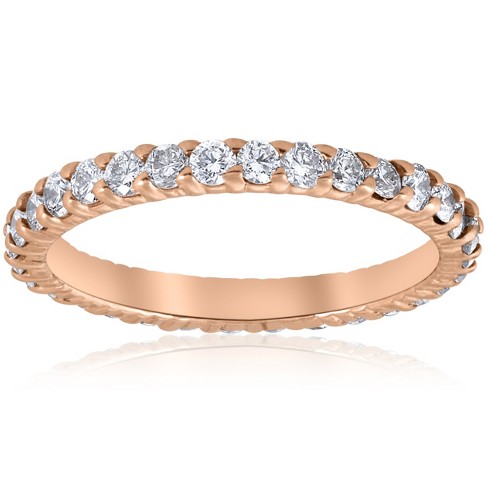 Pompeii3 G/si .90ct Diamond Eternity Ring 14k Rose Gold Womens ...