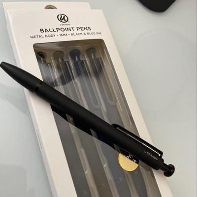 U Brands 4pk Ballpoint Pens Monterey Soft Touch 2 Black 2 Blue : Target