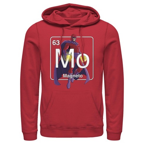 Men's Marvel Magneto Periodic Table Element Pull Over Hoodie - Red ...