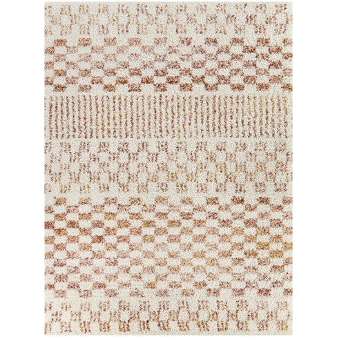 5'3"x7' Mendieta Checkered Shag Kids' Rug Orange - Balta Rugs: Rugs For ...