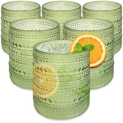 Kate Aspen 10 Oz. Textured Beaded Sage Green Glass (set Of 6) | 27204gn ...